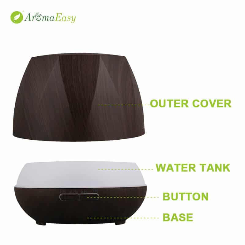 Geometric Oil Diffuser Wood Grain Humidifier Wholesale | AromaEasy