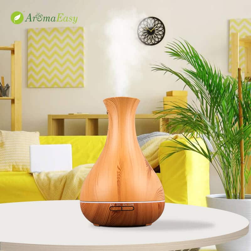 Vase Oil Diffuser Wood Grain Humidifier Wholesale | AromaEasy